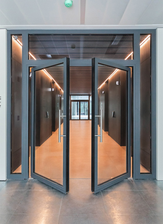 AS85 Glazed Swing Pivot Door - TECFIRE